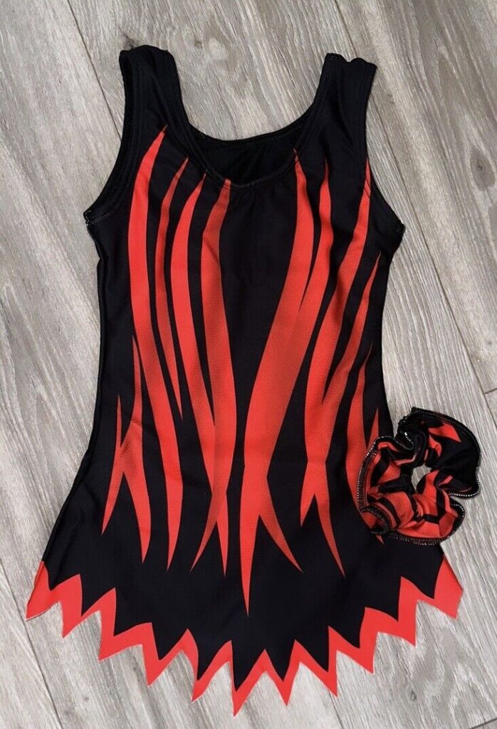 Bambi Red Girls Skirted Gymnastics Acro Competition leotard Rhythmic ...